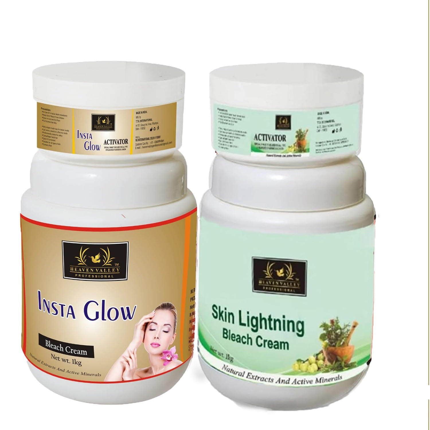 Heaven Valley Insta Glow Bleach Cream 1 Kg Skin Lightning Bleach Cream ...