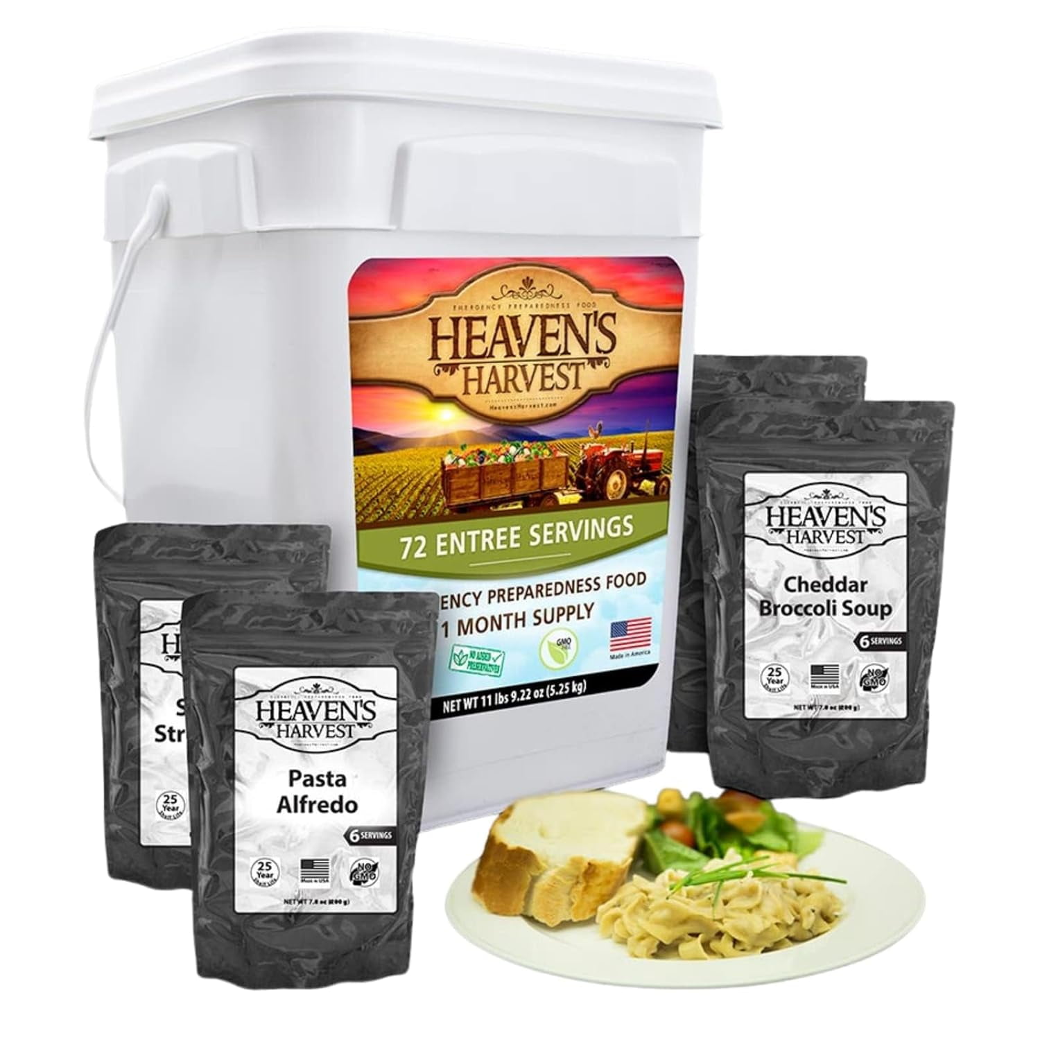 Heaven’s Harvest 25 Year Survival Food Kit + Waterproof Bucket ...