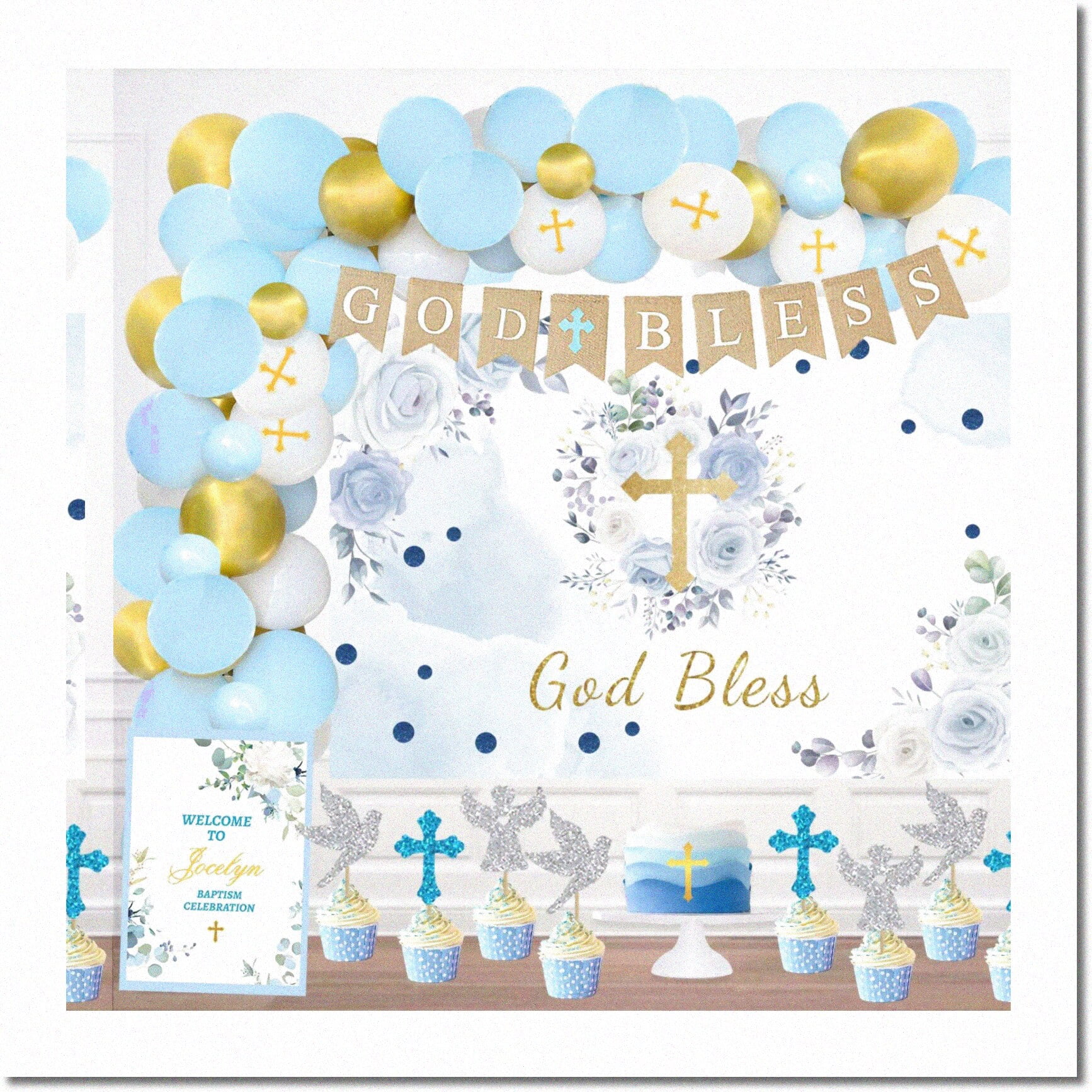 Heavenly Blessings Party Pack: 97 PC Baptism, First Communion, and ...