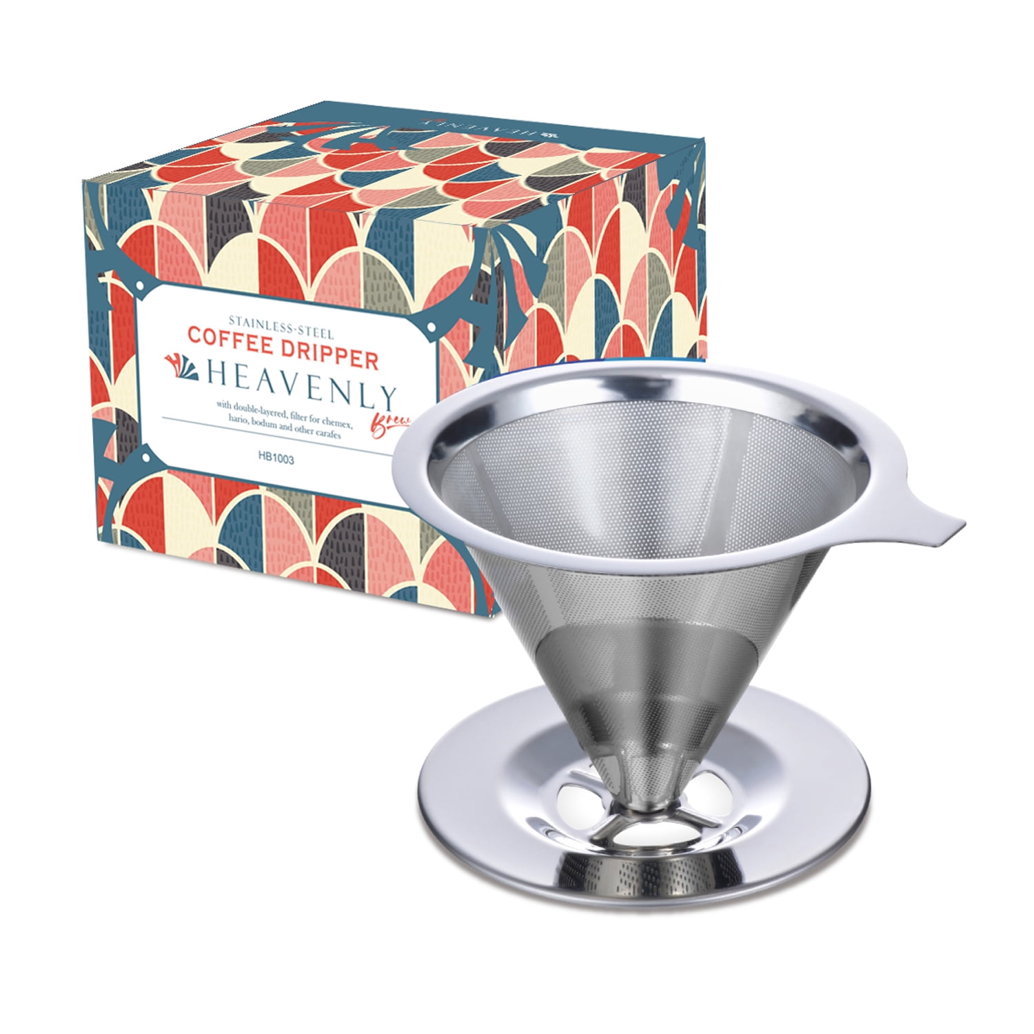 Heavenly Brew HB1003 Stainless Steel Reusable Pour Over Coffee Dripper ...