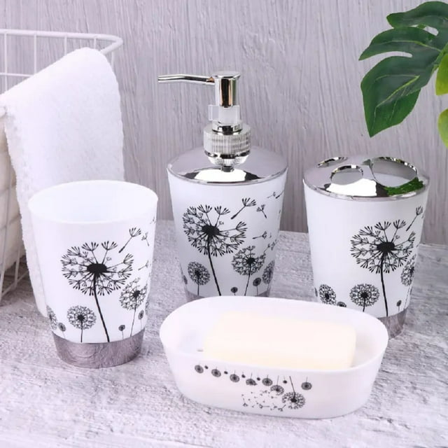 Heavenly Designs Watson Bathroom Accessories - Black and White Acrylic ...