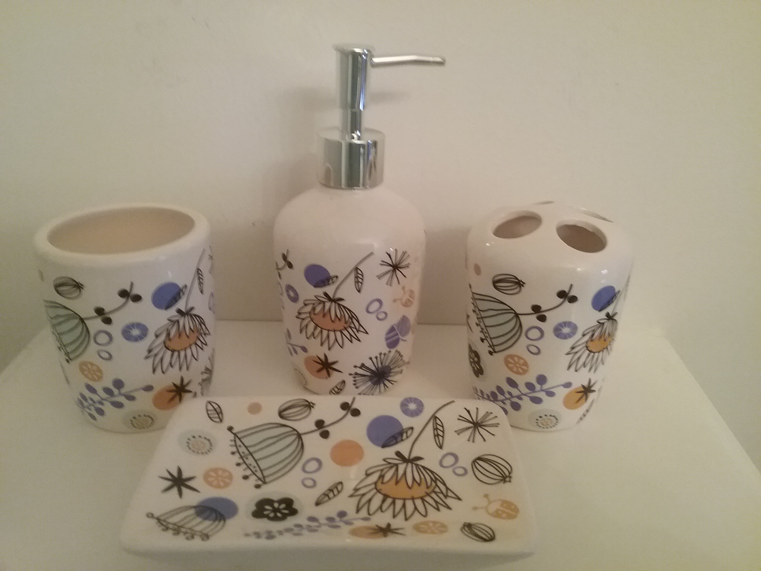 Heavenly Designs Watson Bathroom Accessories - Blue Ceramic Bathroom ...