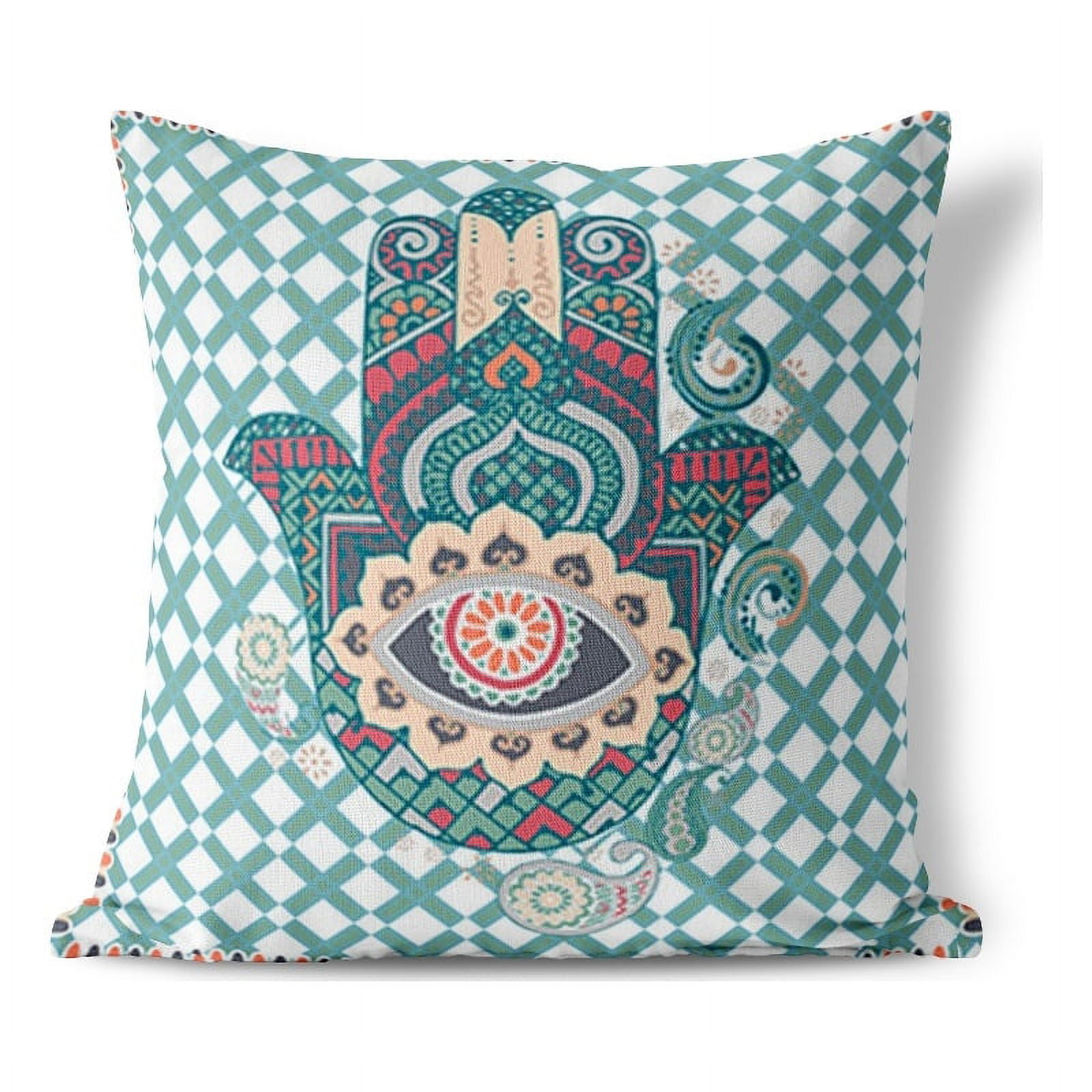 Heavenly Hand Indoor/Outdoor Pillow with Removable Cover in White 26x26 ...