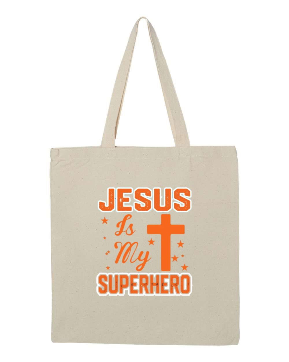 Heavenly Hero Tote Bag with Super Savior and Funny Divine Style ...
