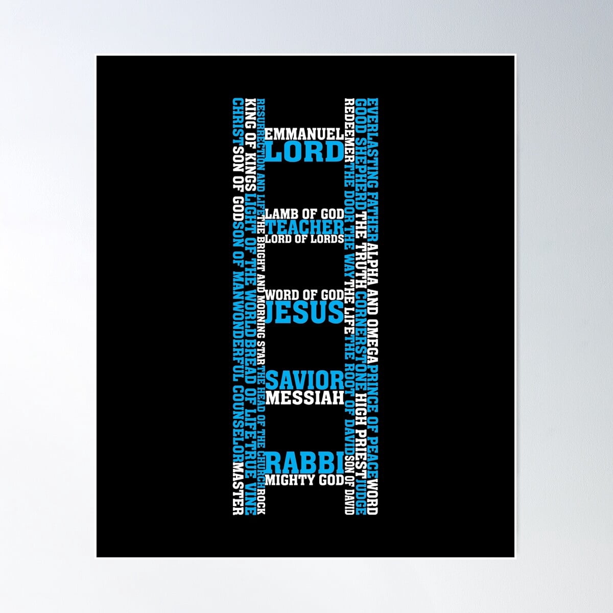 Heavenly Ladder Tee- Jesus' Names Ascend Poster Wall Art, Modern Wall ...