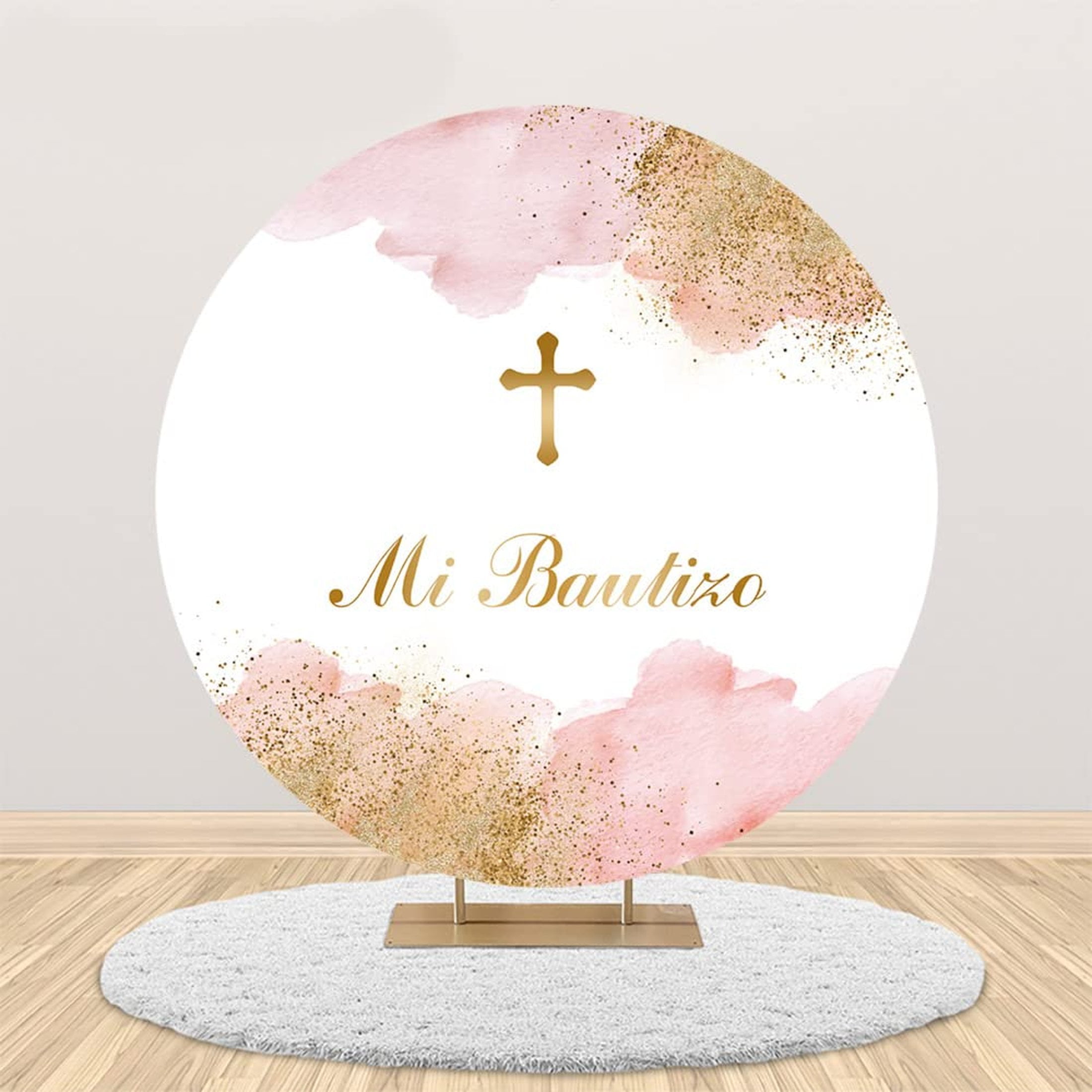 Heavenly Moments Round Backdrop for Baptism Celebrations, Featuring ...