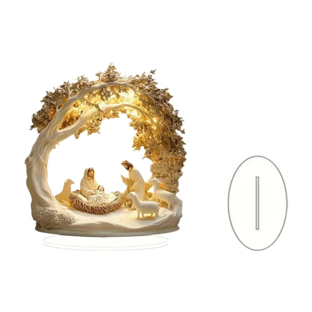 Heavenly Nativity Decor – Radiant 2D Acrylic Nativity Ornaments, Faith ...