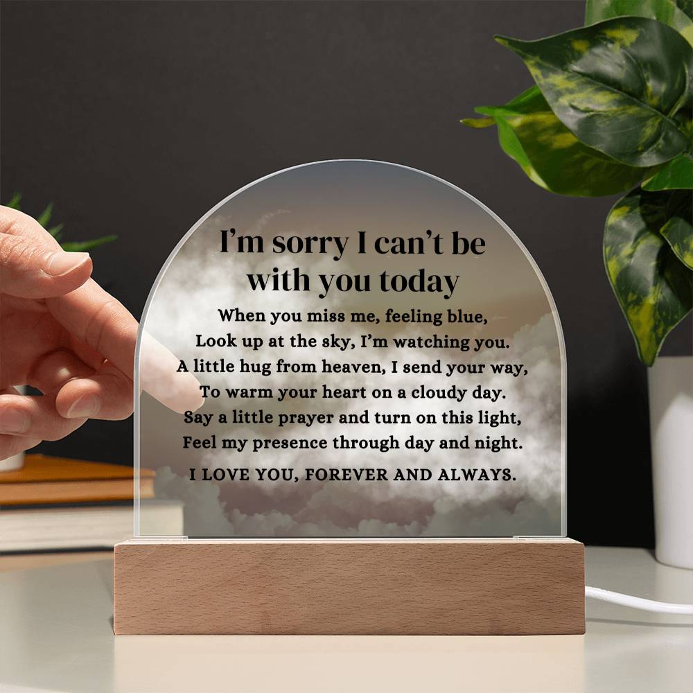 Heavenly Sky I Can't Be With You Poem LED Nightlight Acrylic Desktop ...