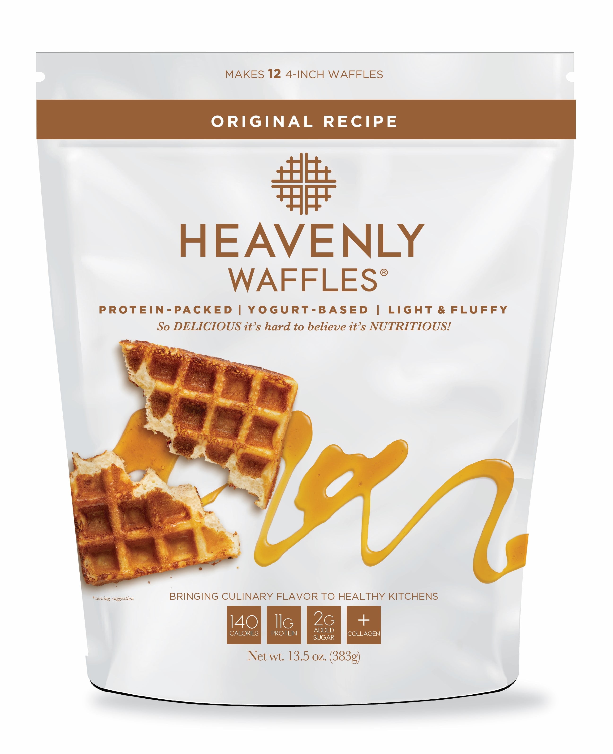 Heavenly Waffles Original Recipe, 13.5 oz, High Protein Waffle Mix with ...