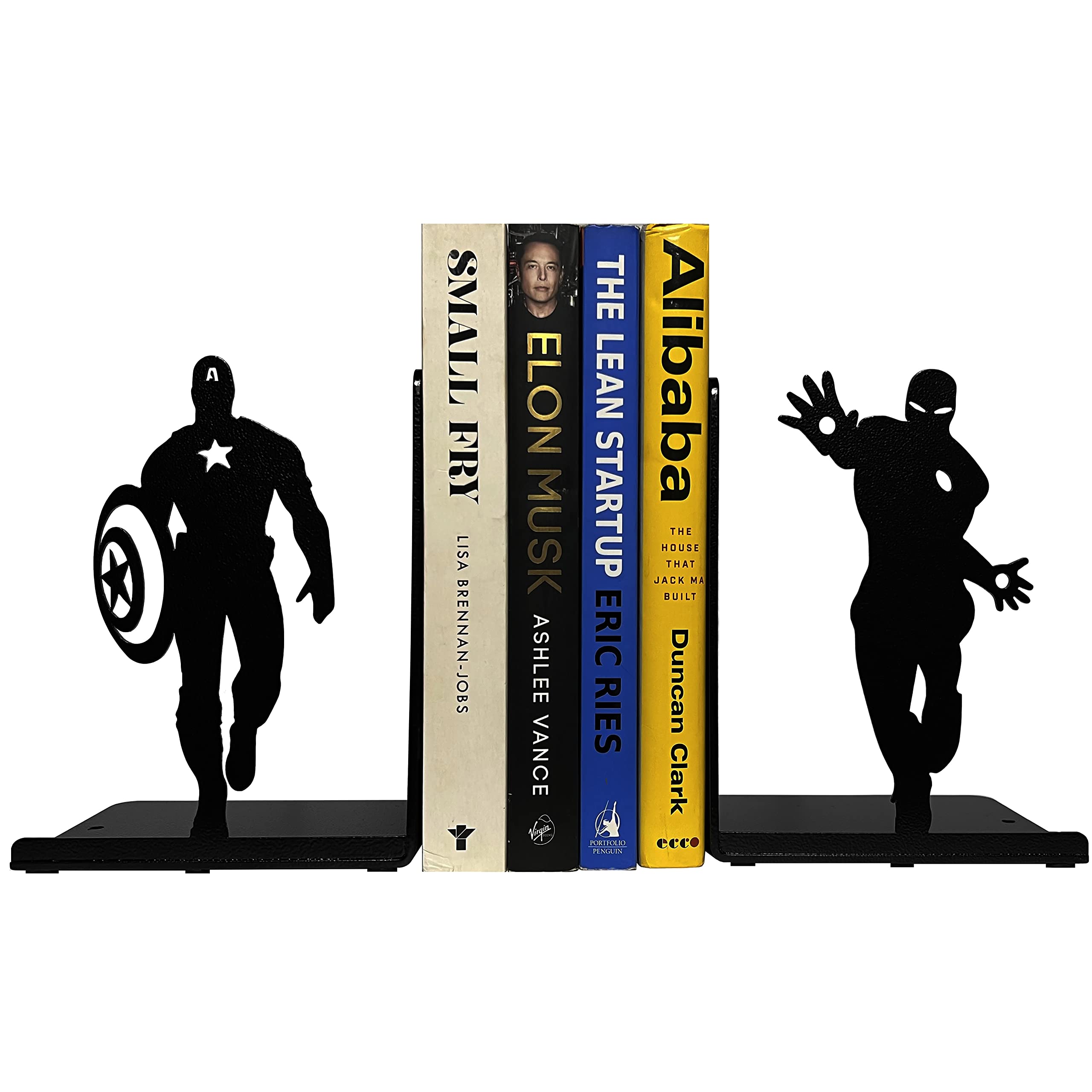 HeavenlyKraft Superhero Bookends | Decorative Bookends for Shelves | Non-Skid Book Holders for ...