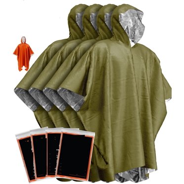 Better Office Products Disposable Clear Rain Ponchos with Hood for ...