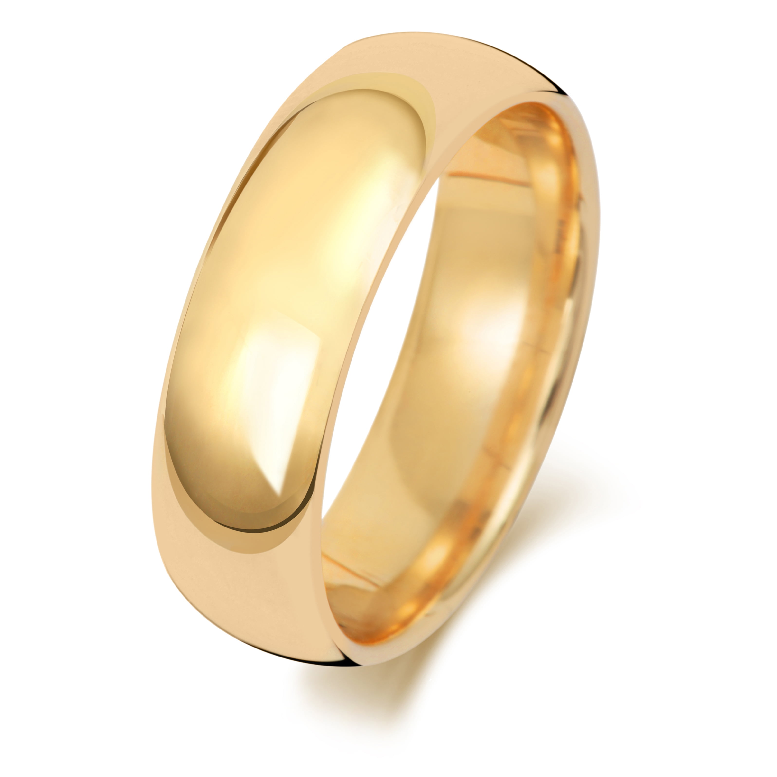 Heavy 18k Gold 6mm Court Comfort Men/Women Wedding Band/Ring - Walmart.com