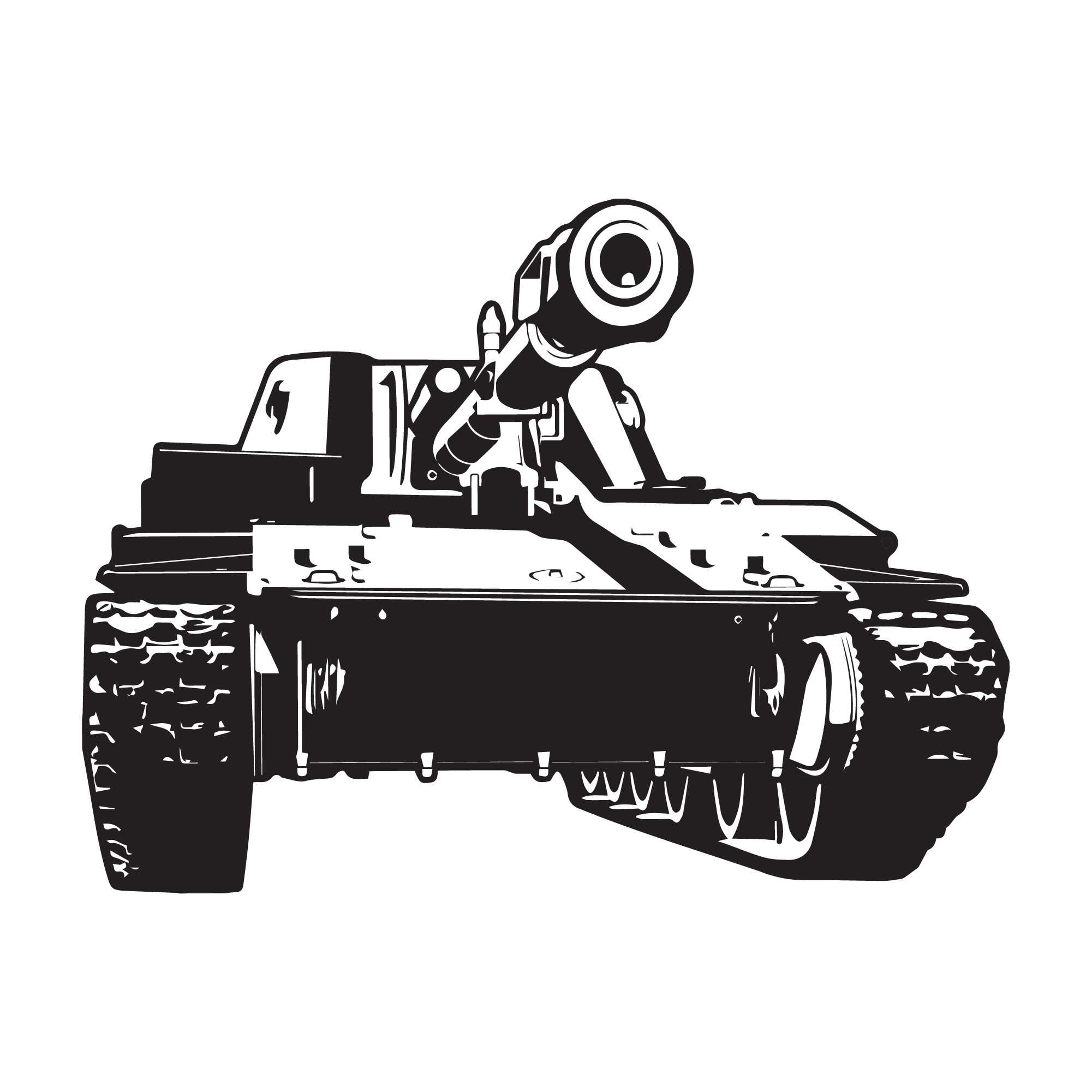 Heavy Army Tank Silhouette Vinyl Wall Design Wall Art Sticker Designs ...