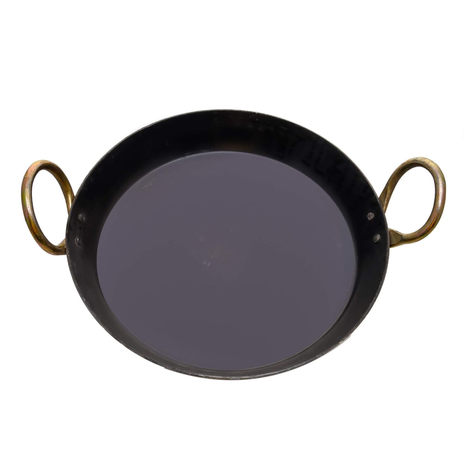 Heavy Base Black Cast Iron Flat Kadai, Tavi, Fry Pan, Tai For Making ...