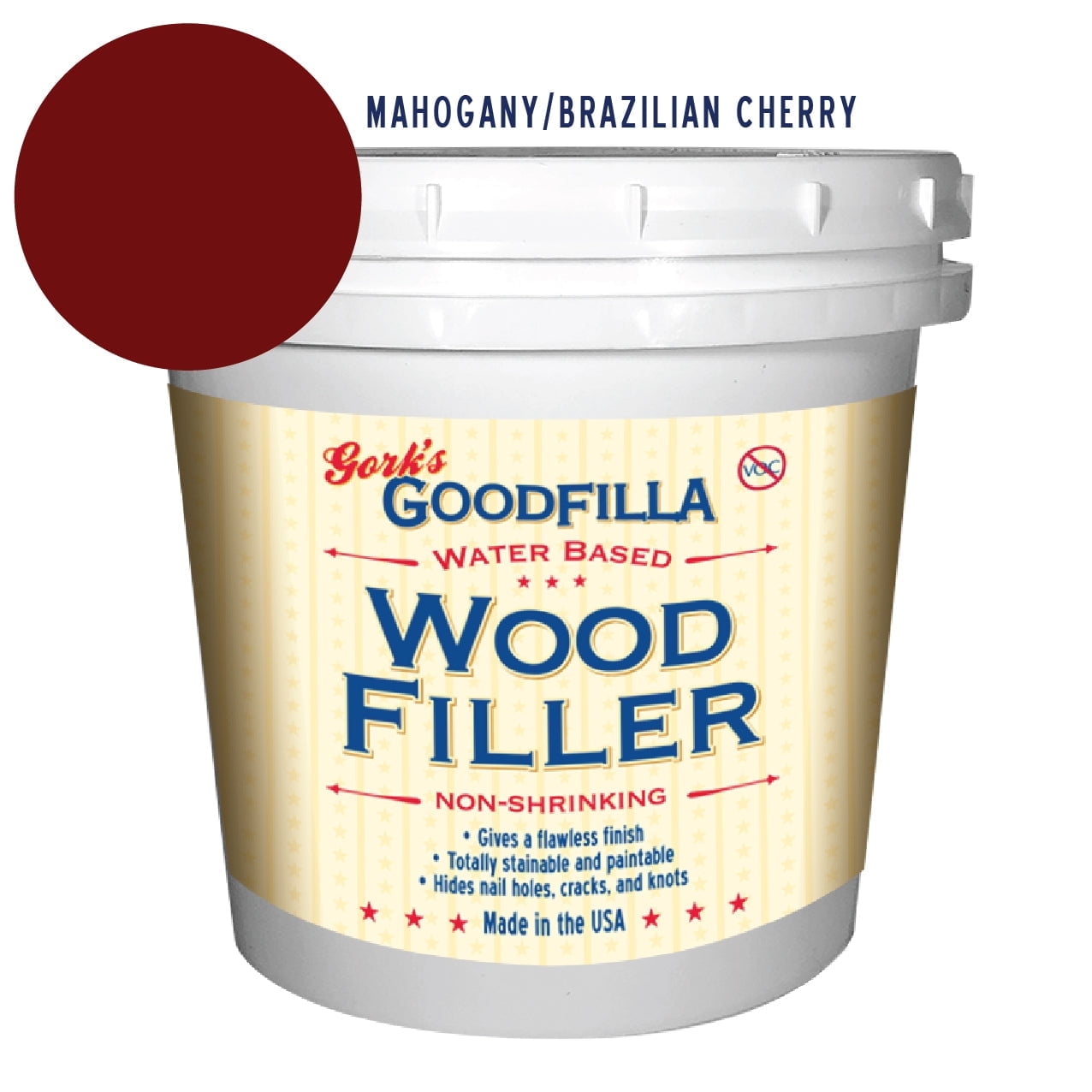 GoodFilla Heavy-Body Water-Based Wood & Grain Filler, Mahogany, Quart ...