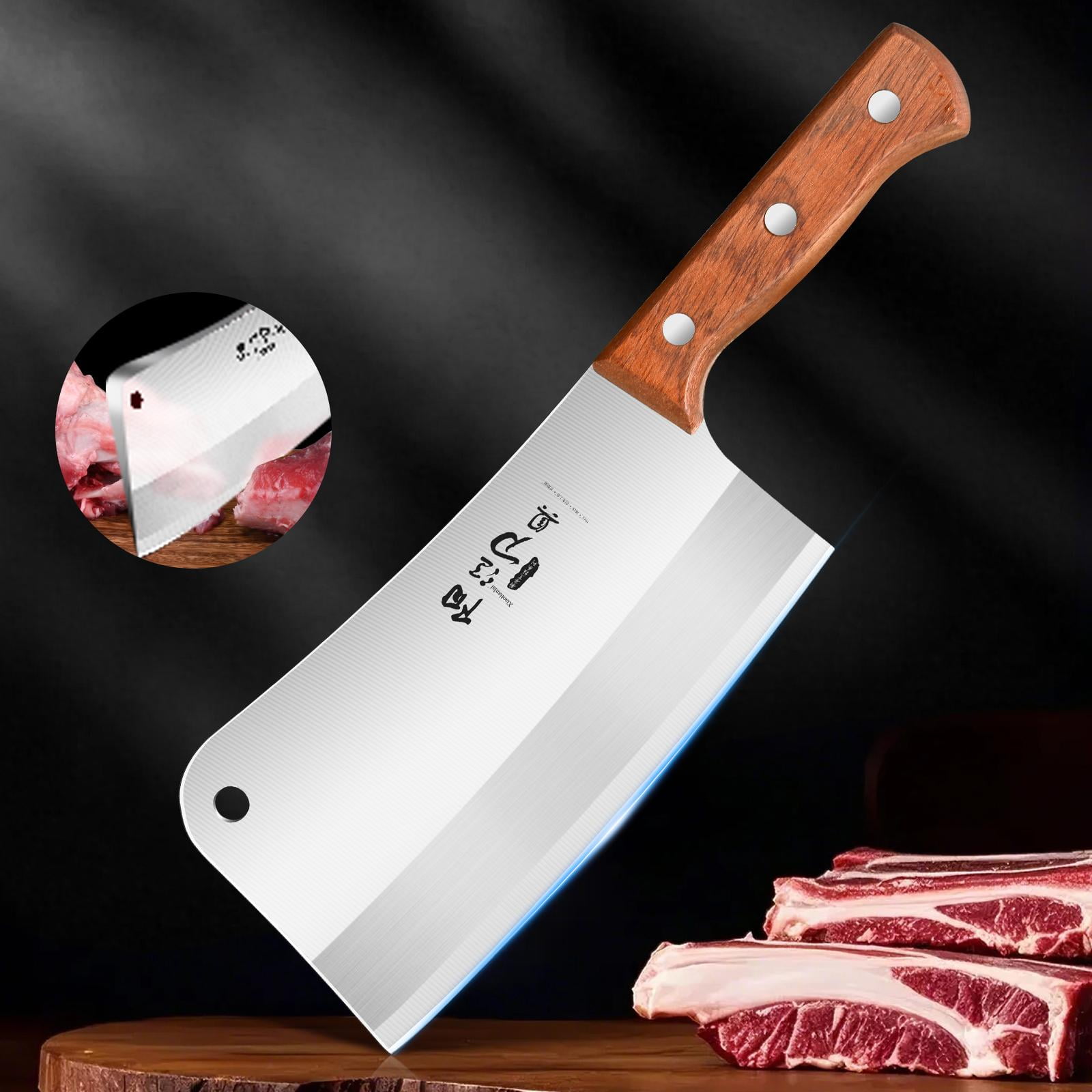 Heavy Chopping Bone Kitchen Knife, Professional Stainless Steel Thicken ...