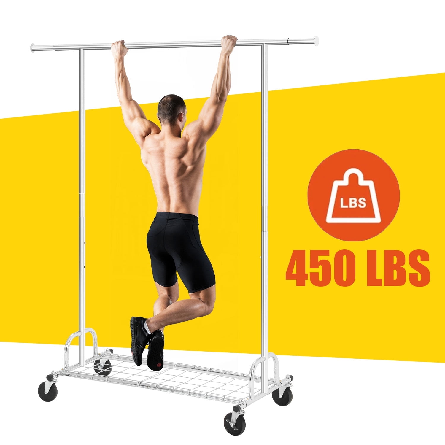 450 lbs Heavy Clothes Duty Rolling Clothing Racks for Hanging Clothes ...