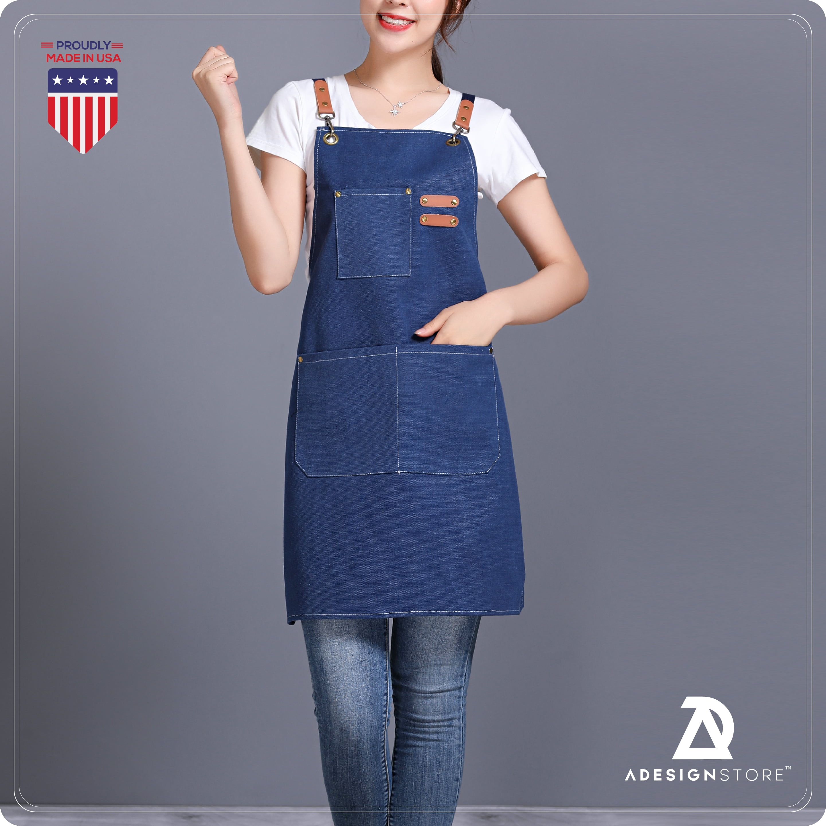 Heavy Cotton Artist Painter Work Apron - Adjustable Professional ...