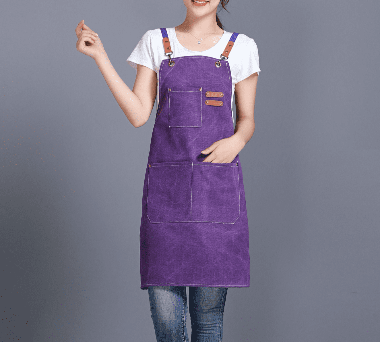 Chef Apron s For Men Women With Large Pockets, Washed Thickened Cotton ...