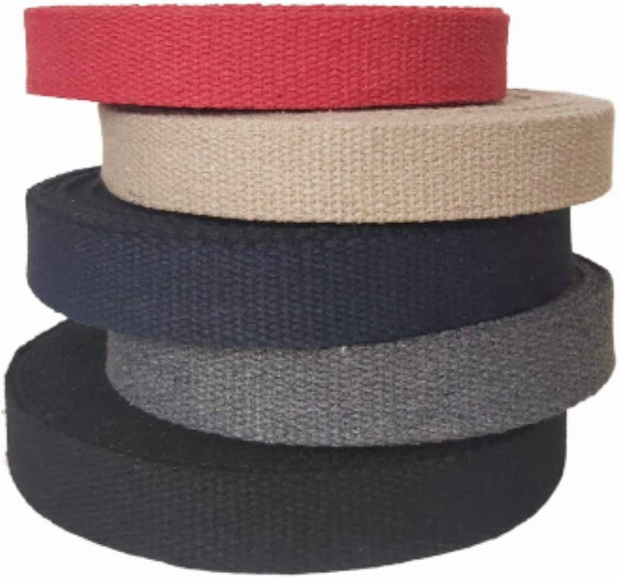 Heavy Cotton Webbing 1 Inch - Straps for Arts and Crafts - (Red, 25 ...