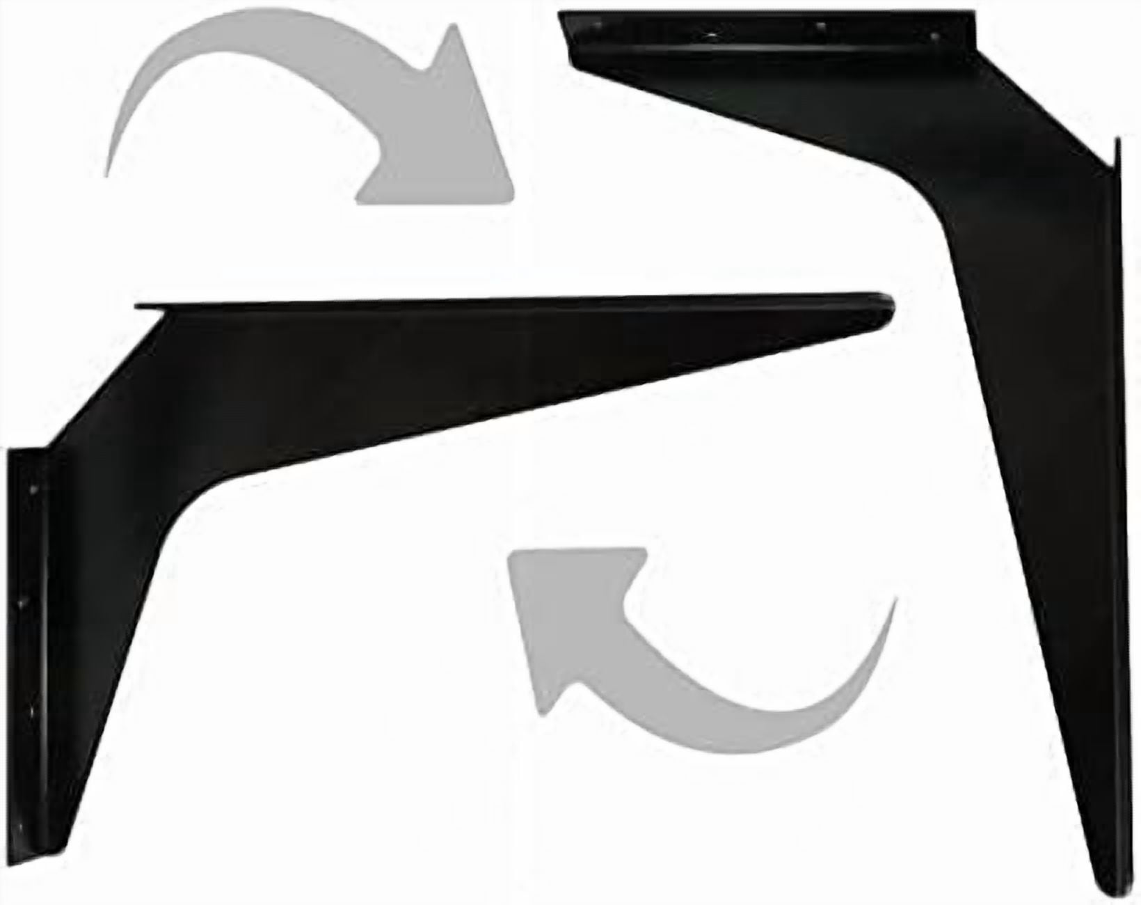 Heavy-Duty 1/8" Steel Construction Textured Black Finish Reversible ...
