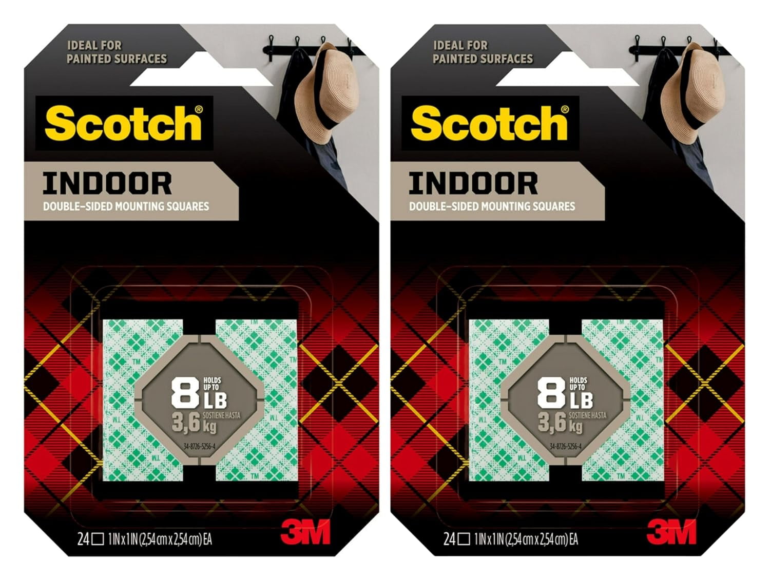 Heavy Duty 1-Inch Double-Sided Mounting Squares, 2-Pack Foam Adhesive ...