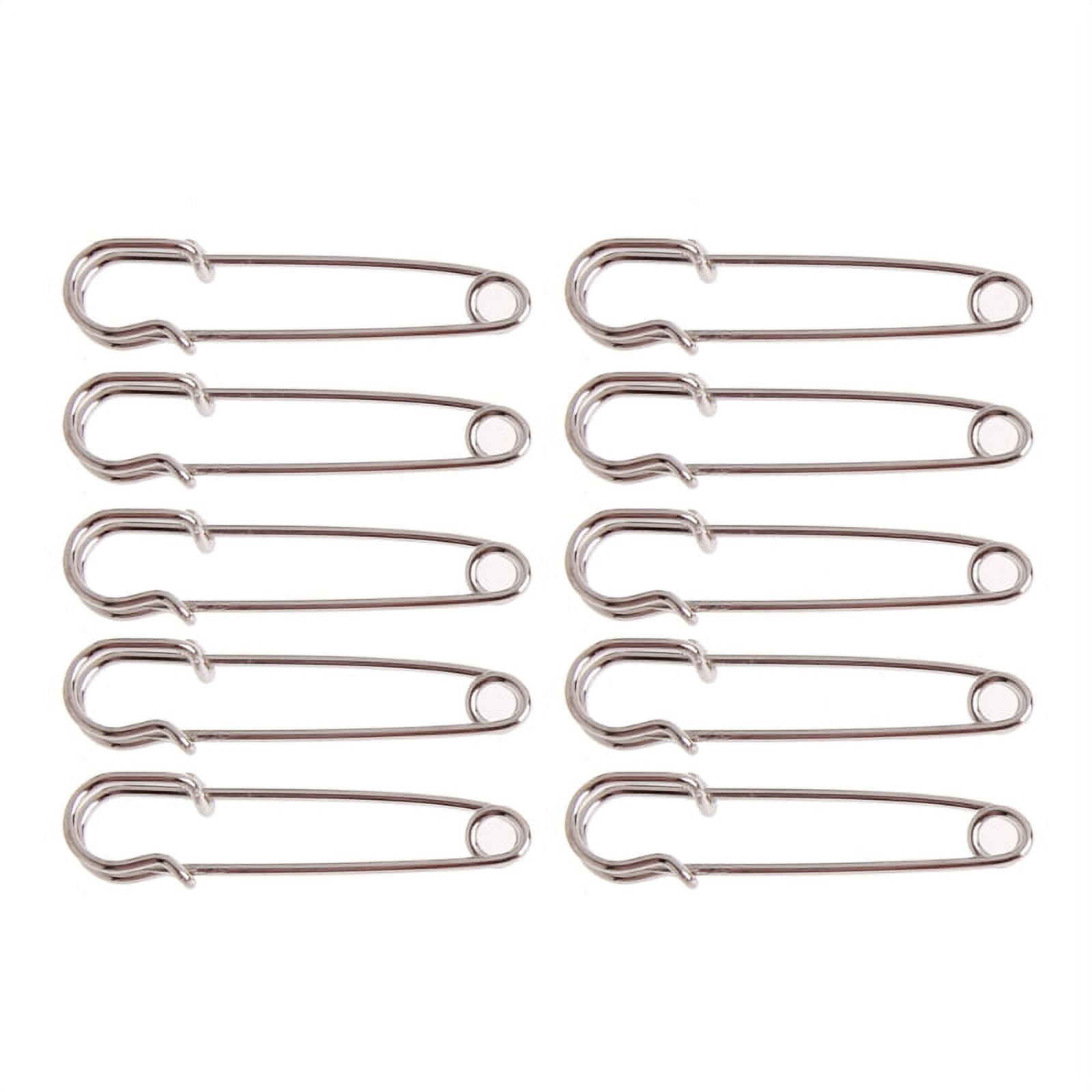 Heavy Duty 10 Pieces/Set Safety Pins Silver Tone for Sharp Edge Safety ...