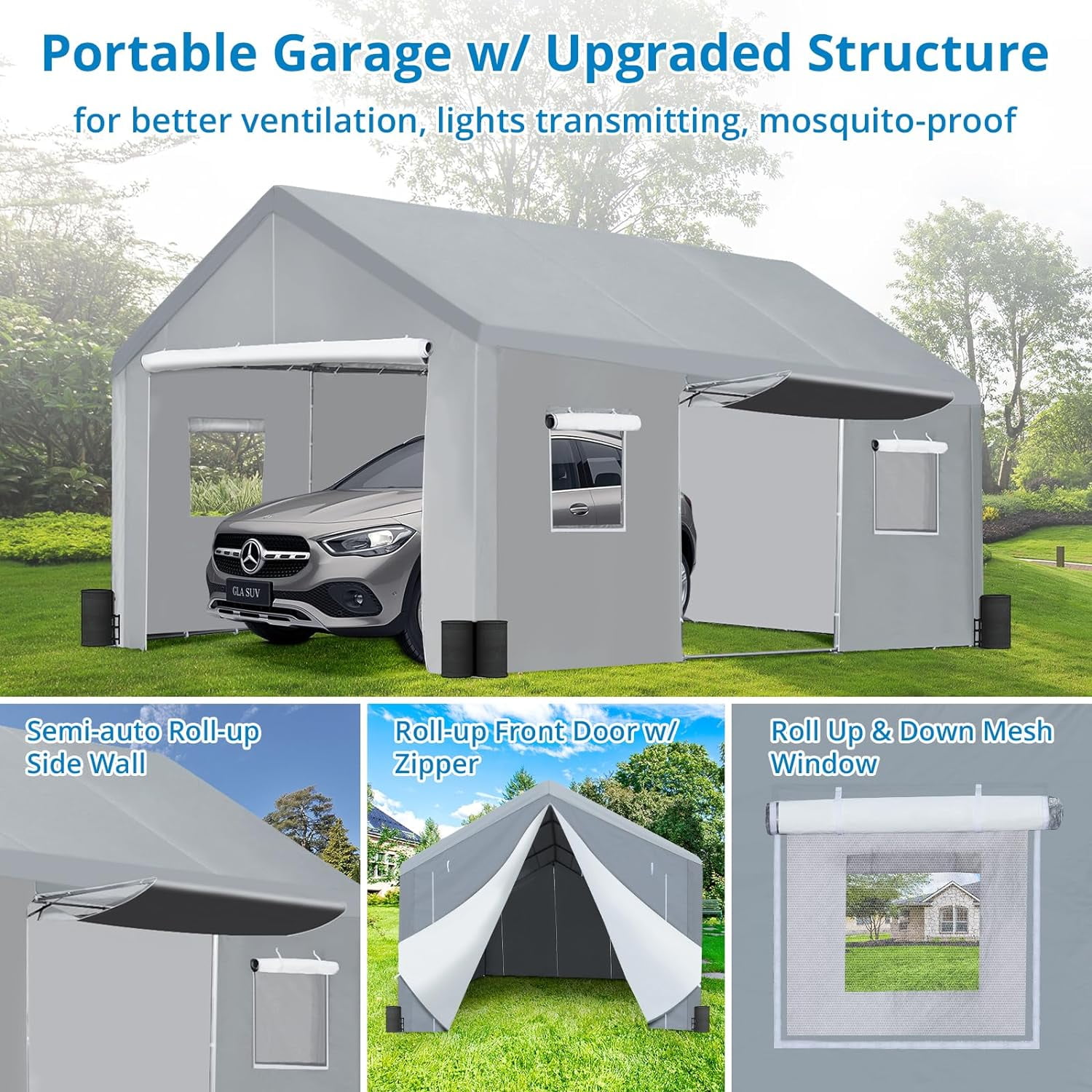 Heavy-Duty 10' x 20' Portable Canopy with Waterproof UV-Treated Top ...