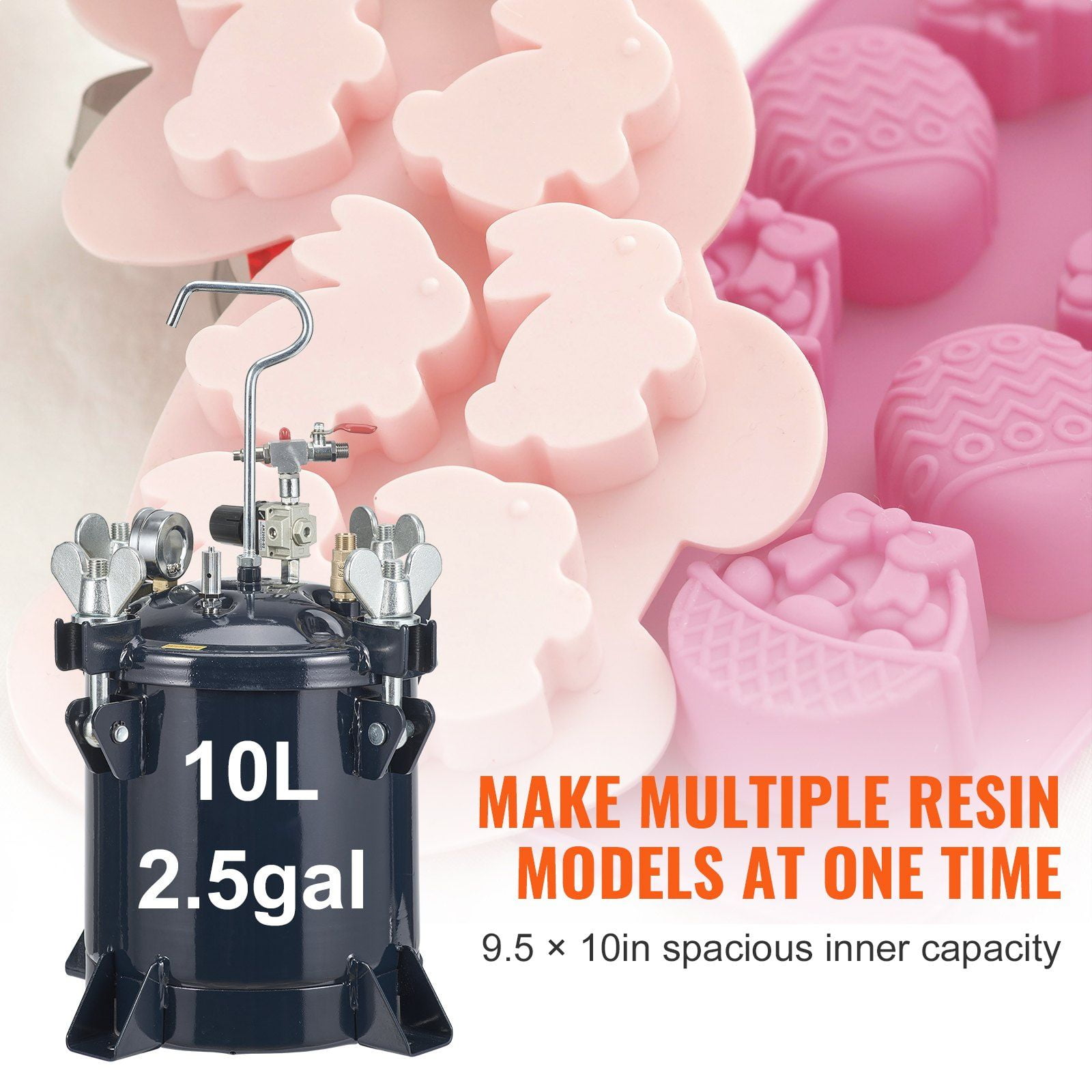 Heavy-Duty 10L/2.5gal Spray Paint Pressure Pot, 70PSI Max, with Leak ...