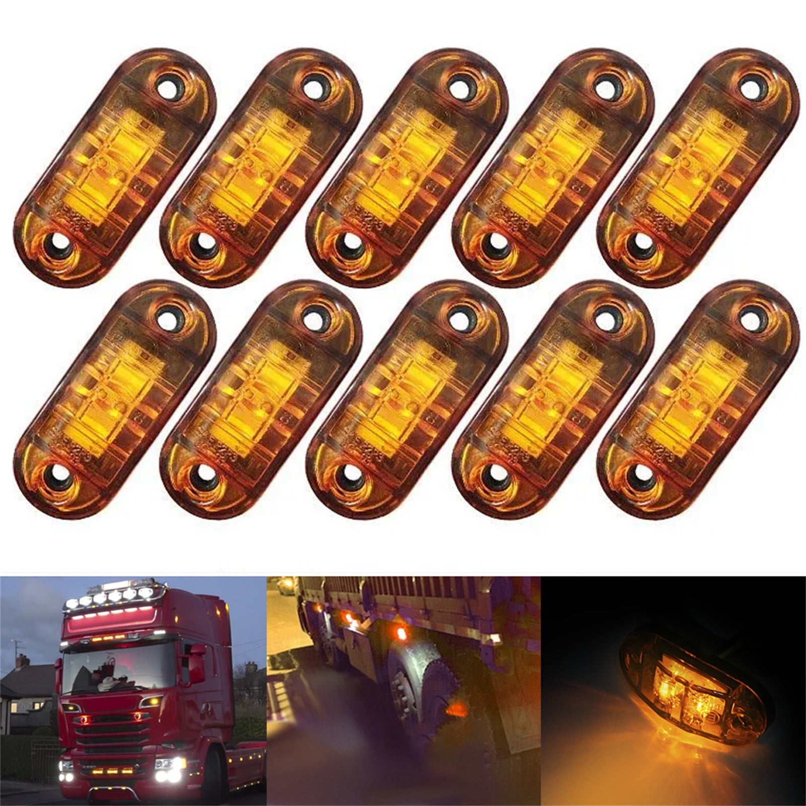 Heavy-Duty 10Pcs LED Trailer Lights - 12V Waterproof Brake & Tail Lamps ...