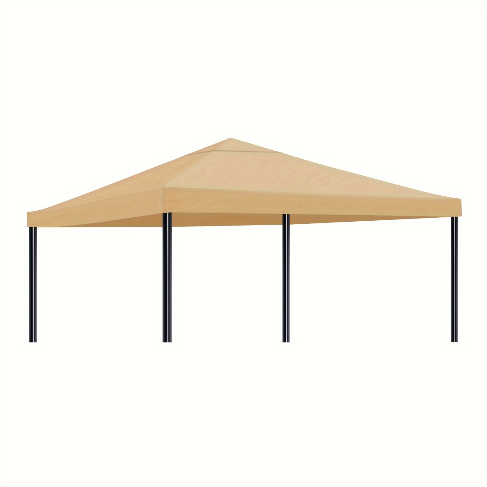 Heavy-Duty 10x10ft Gazebo Replacement Canopy, 2-Tier UV Block Top Cover ...