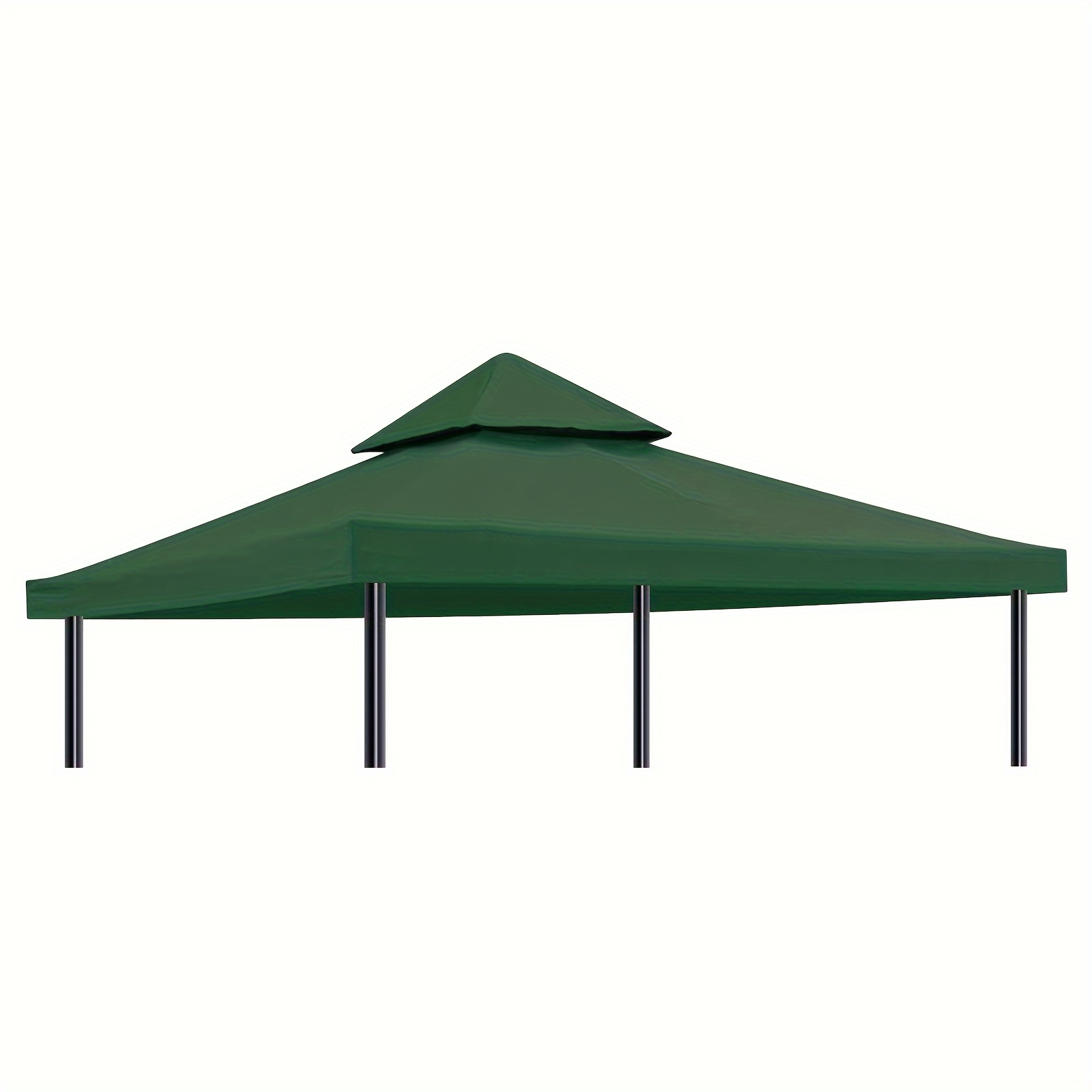 Heavy-Duty 10x10ft Gazebo Replacement Canopy, 2-Tier UV Block Top Cover ...