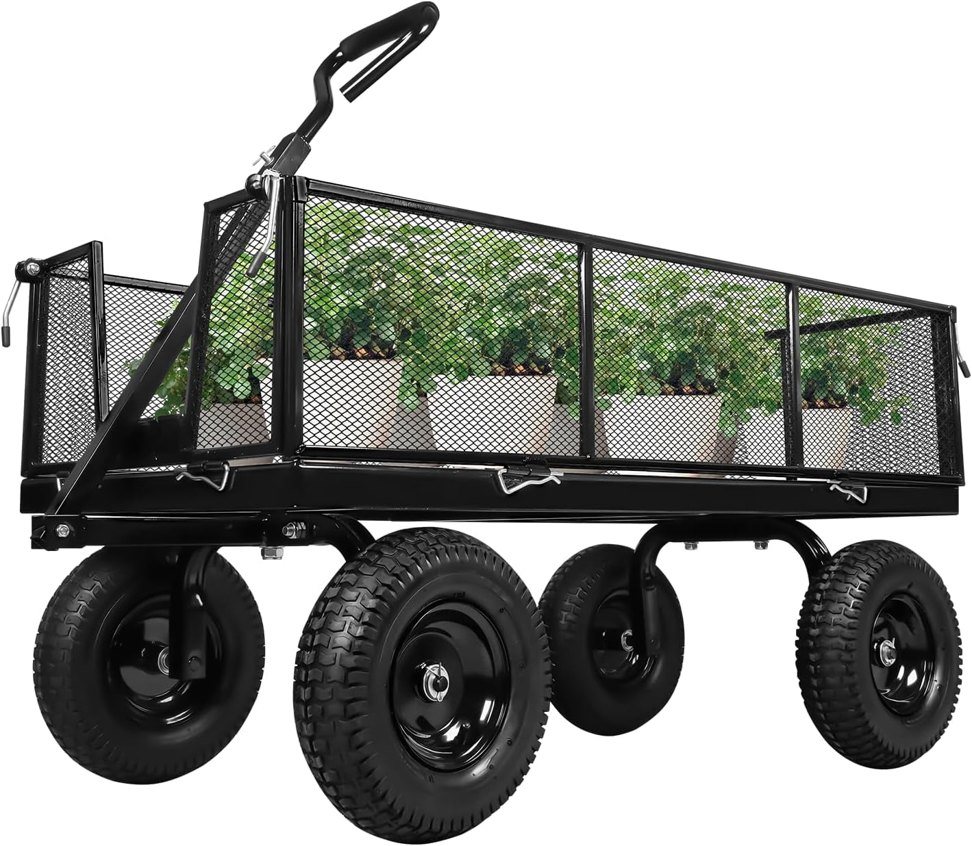 Heavy Duty 1100 Lbs Capacity Steel Garden Cart with 11.5 inch Tire ...