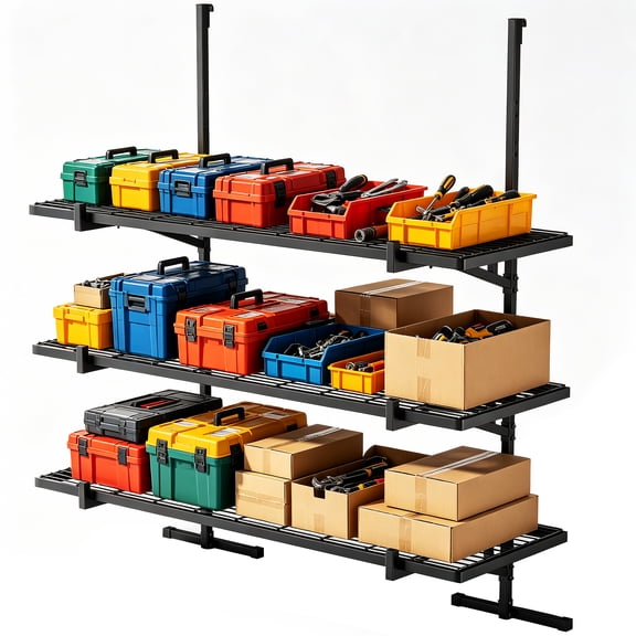 Shop 3-Tier Plastic Shelves for Home Storage in Black and White