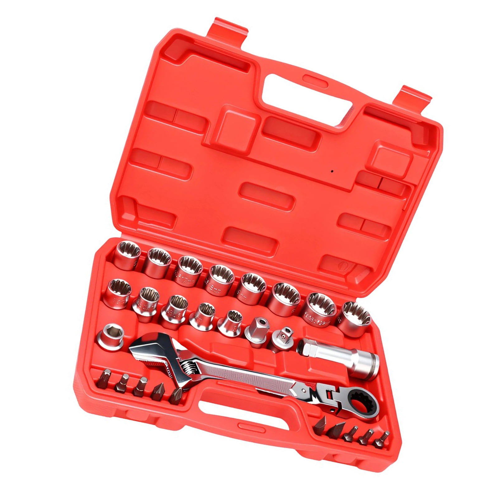 Heavy Duty 12 Point Bidirectional Ratcheting Socket Set Covering 8mm To ...