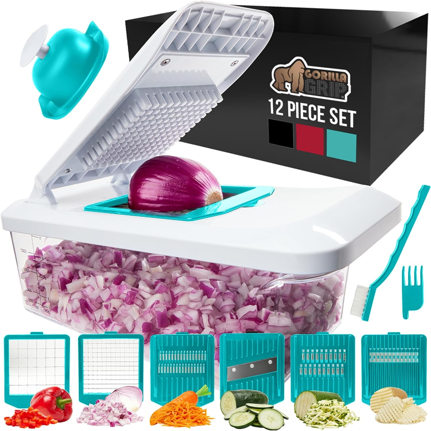 Heavy Duty 12-in-1 Vegetable Chopper, Slicer with Interchangeable ...