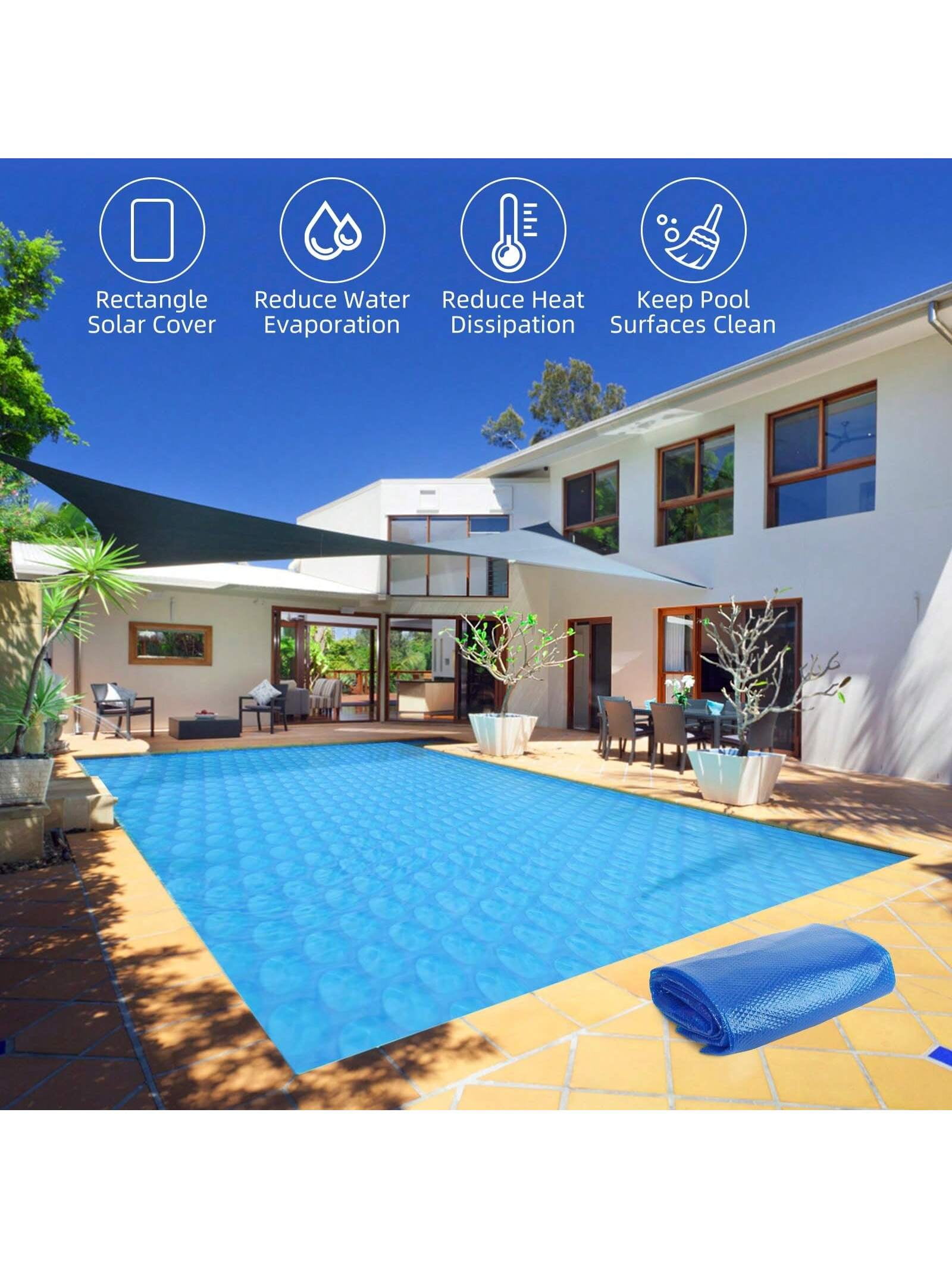 Heavy-Duty 12Mil Solar Pool Cover – Rectangular Solar Blanket With ...