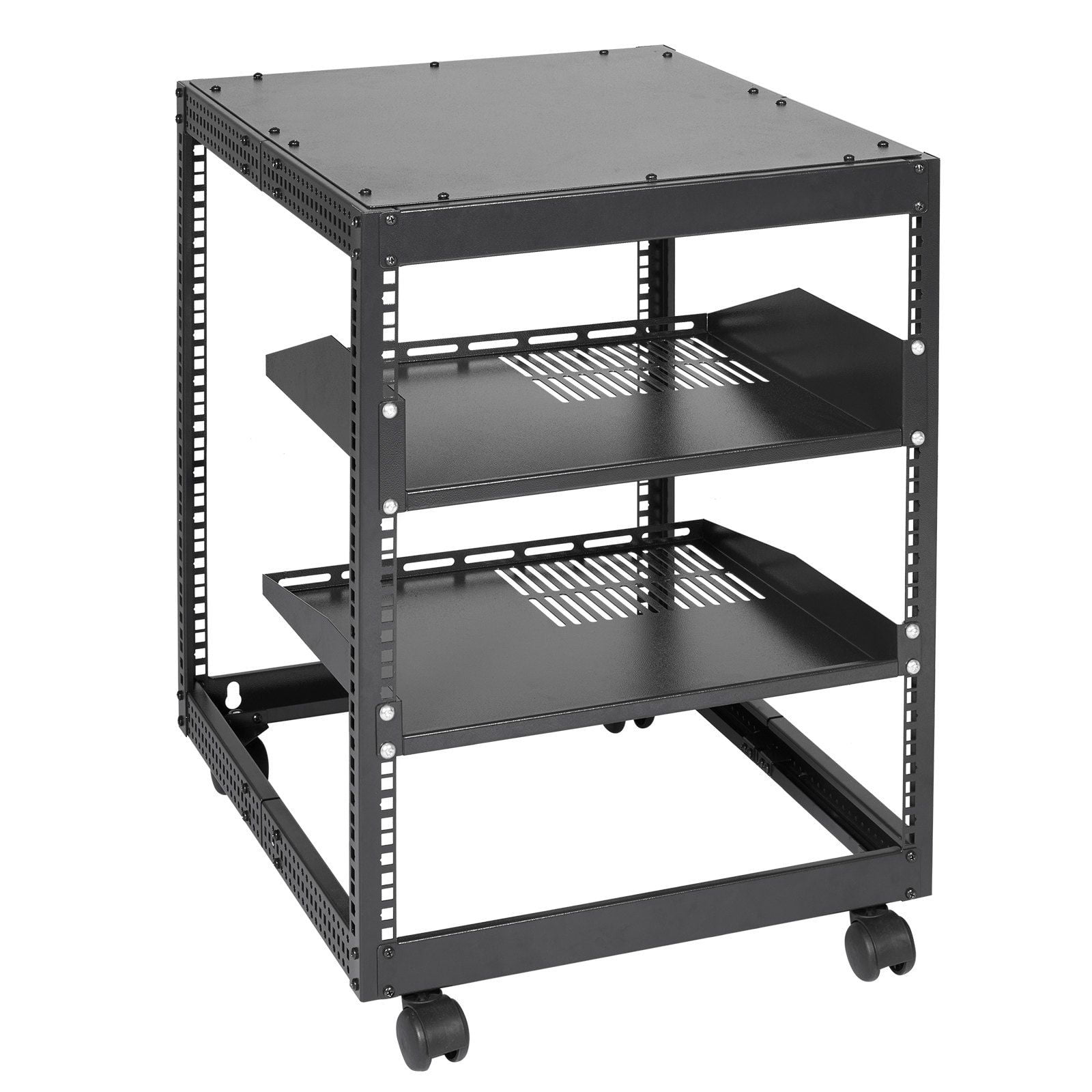 Heavy Duty 12U Server Rack with Casters, Adjustable Depth 15-40 Inches ...
