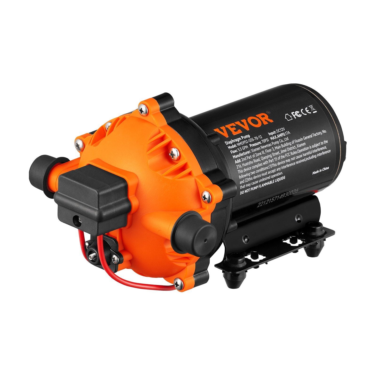 Heavy-Duty 12V Water Pump – 70 PSI 5.5 GPM Self-Priming Diaphragm Pump ...