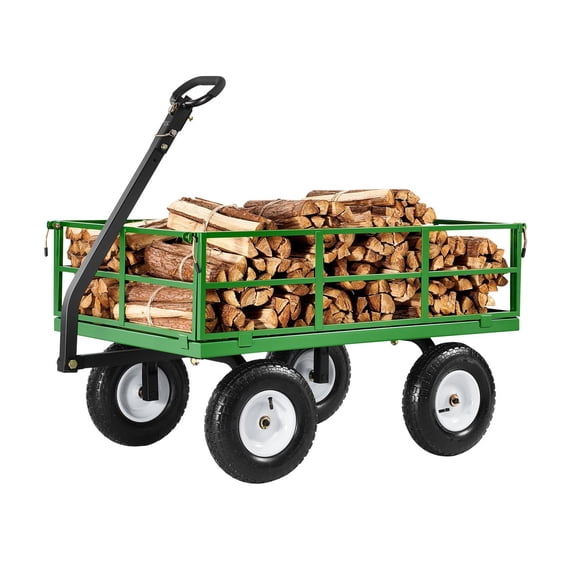 Heavy Duty 13" All Terrain Utility Wagon, 1200 Lbs Capacity Steel Yard ...