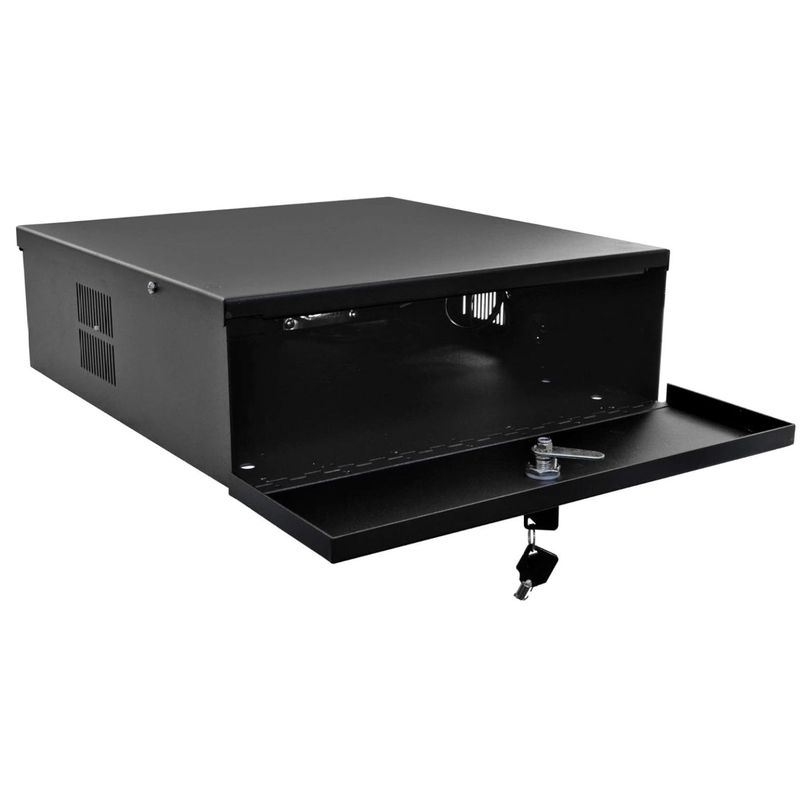Heavy Duty 15" x 15" x 5" DVR Security Lock Box 16 Gauge with Exhaust ...