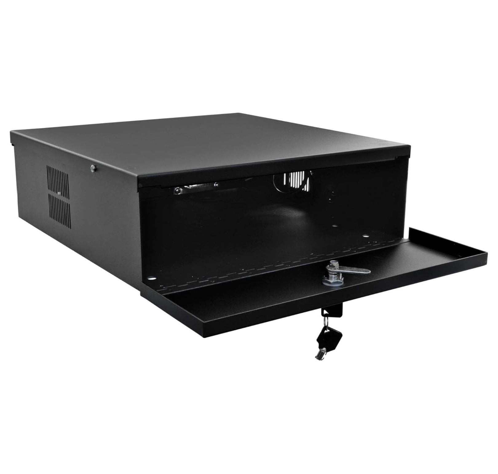 Heavy Duty 15" x 15" x 5" DVR Security Lock Box 16 Gauge with Exhaust ...