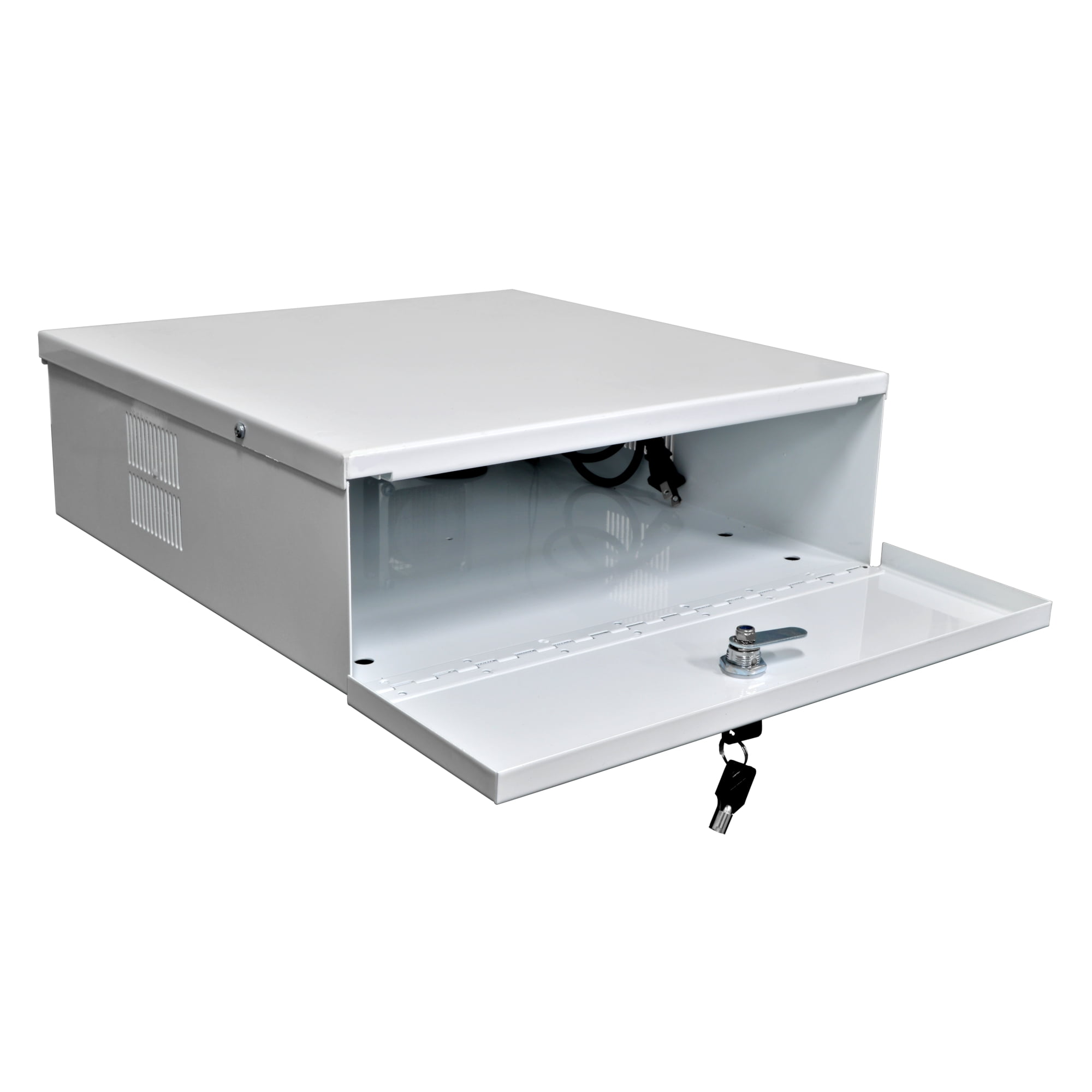 Heavy Duty 15" x 15" x 5" DVR Security Lock Box 16 Gauge with Exhaust ...