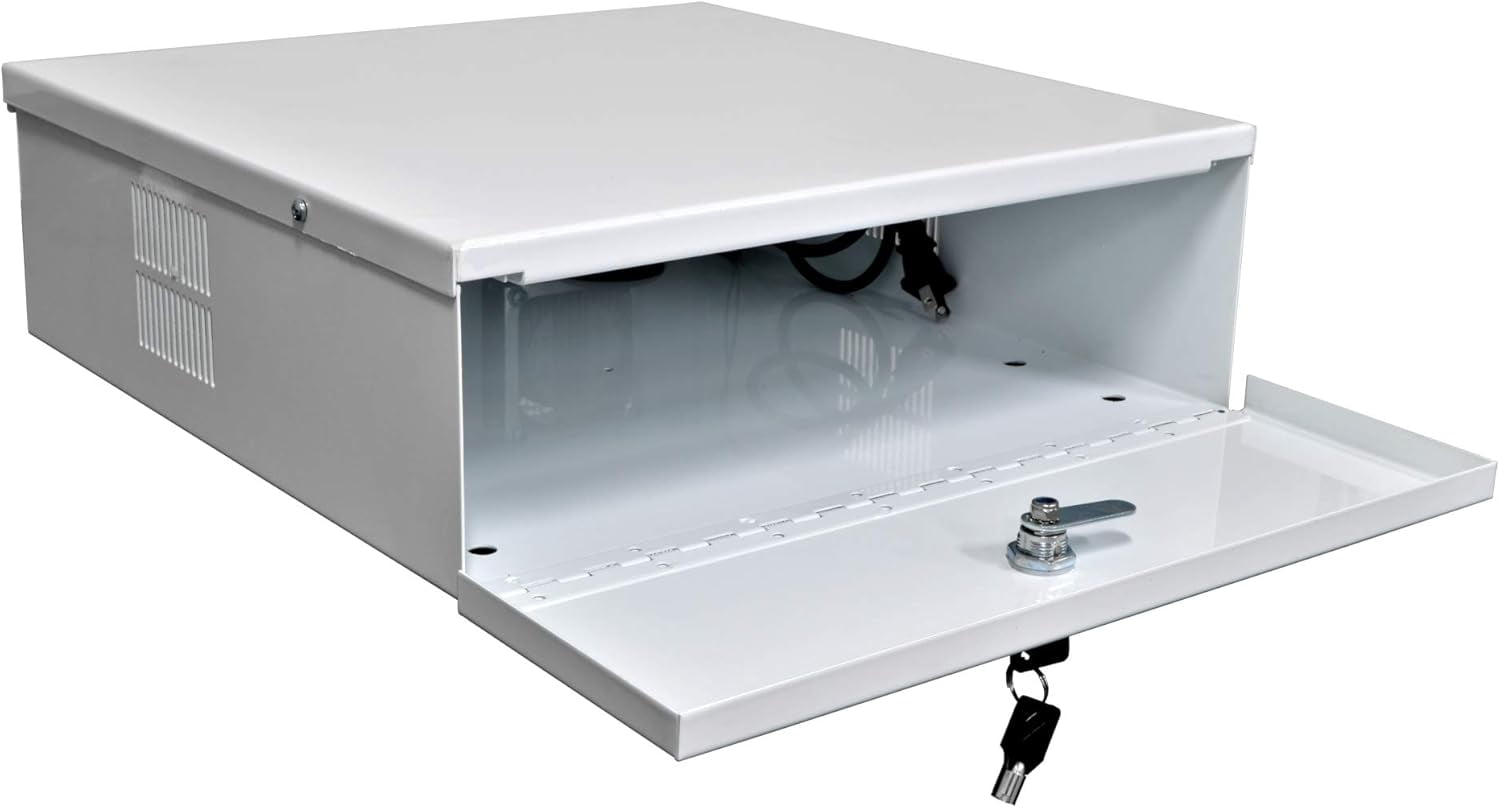 Heavy Duty 15" x 15" x 5" DVR Security Lock Box 16 Gauge with Exhaust ...