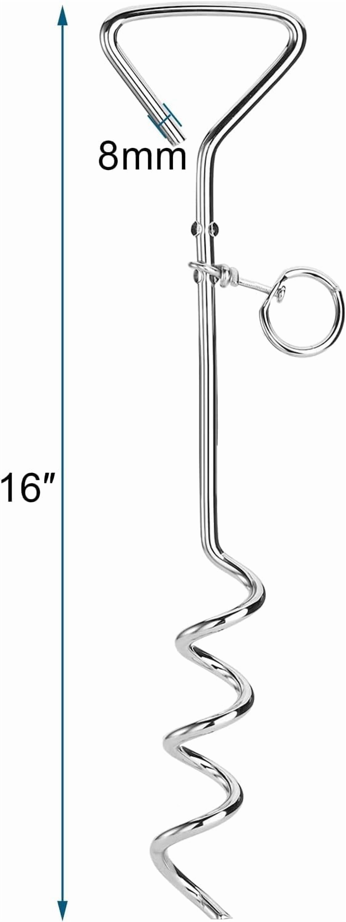 Heavy Duty 16" Dog Stakes 4-Pack, Metal Spiral Tie-Out Anchors with ...
