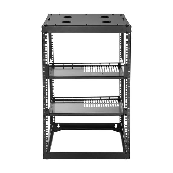 Heavy Duty 16U 4-Post Open Frame Rack, 23" Depth, Versatile Wall Mount ...
