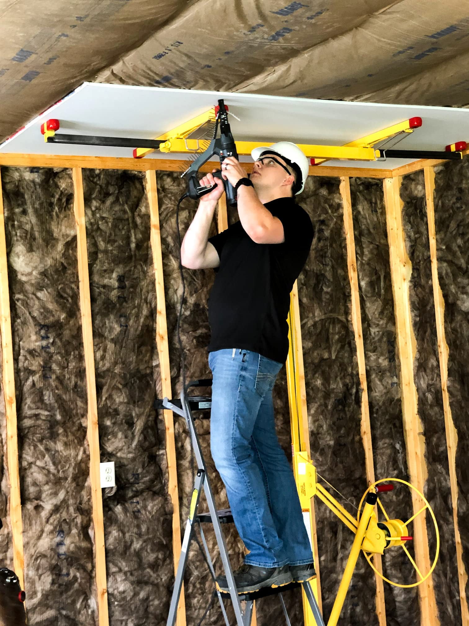 Heavy Duty 16ft Drywall Panel Lifter, Yellow Hoist Jack Lifting Tool ...