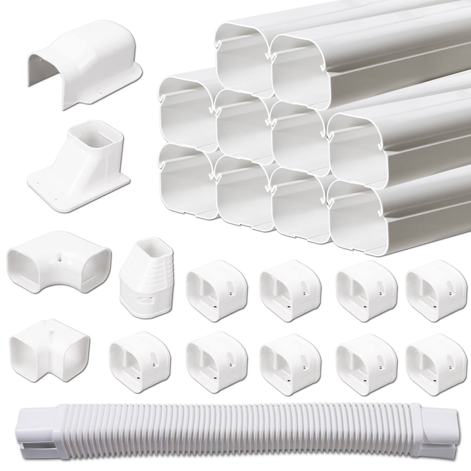 Heavy-Duty 17ft PVC Line Set Cover Kit - Universal Insulated Protection ...