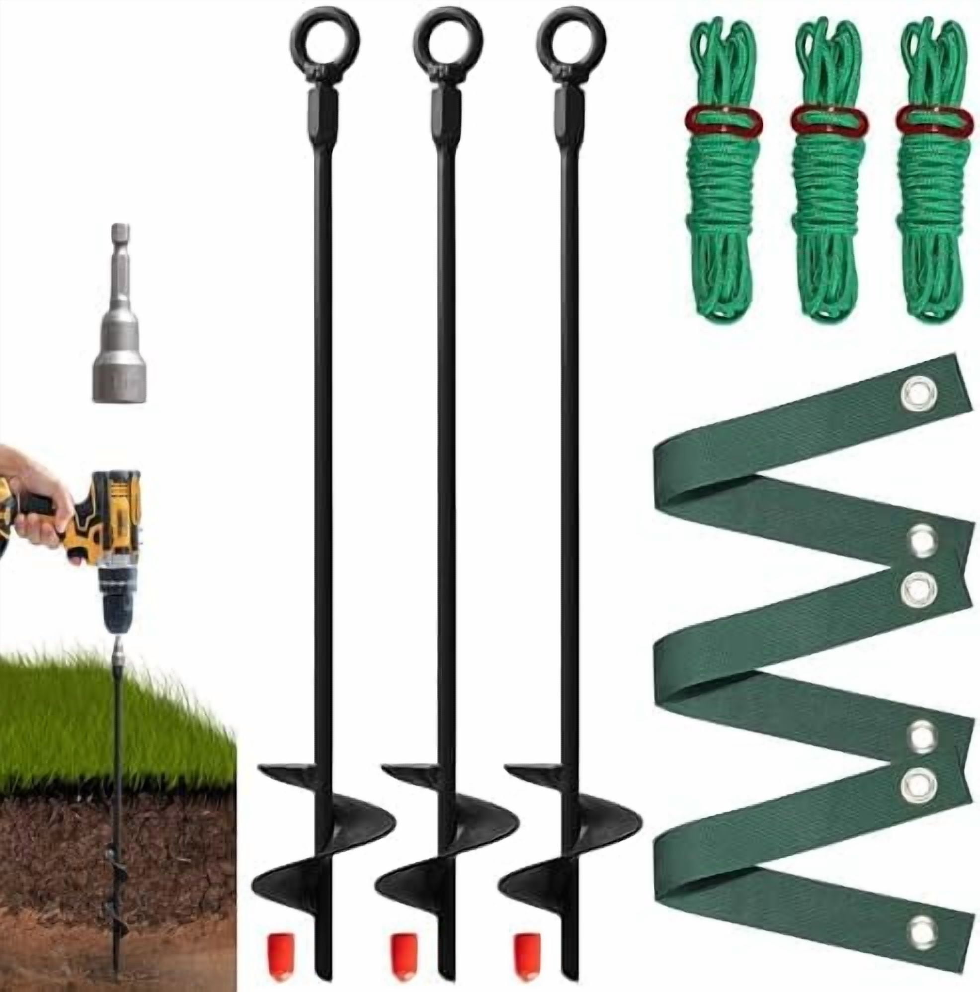 Heavy Duty 18” Tree Stakes and Supports for Young Trees, Set of 3 Tree ...
