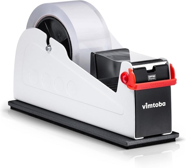 Vimtoba Heavy Duty 2-Inch Desktop Tape Dispenser, Dual Roll, Sharp ...